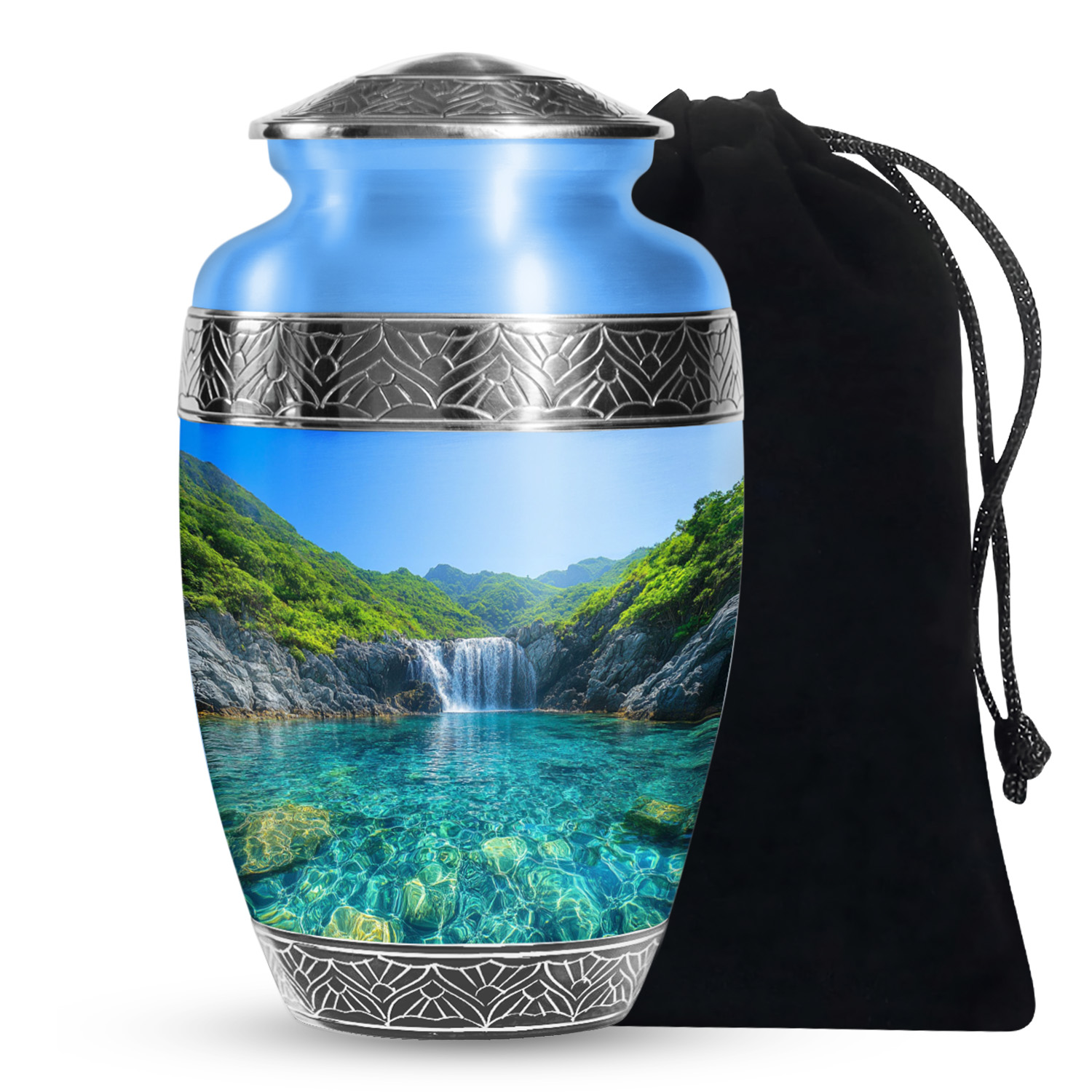 Waterfall Landscape Urns For Human Ashes Adult Dad & Mom Large (10 Inch ...